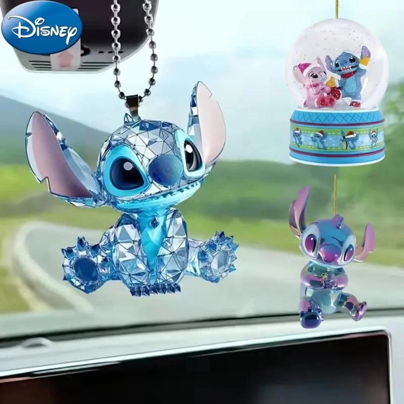 Kawaii Disney Stitch อะนิเมะรถแขวนจี้ 2D แบนอะคริลิคเครื่องประดับ ...