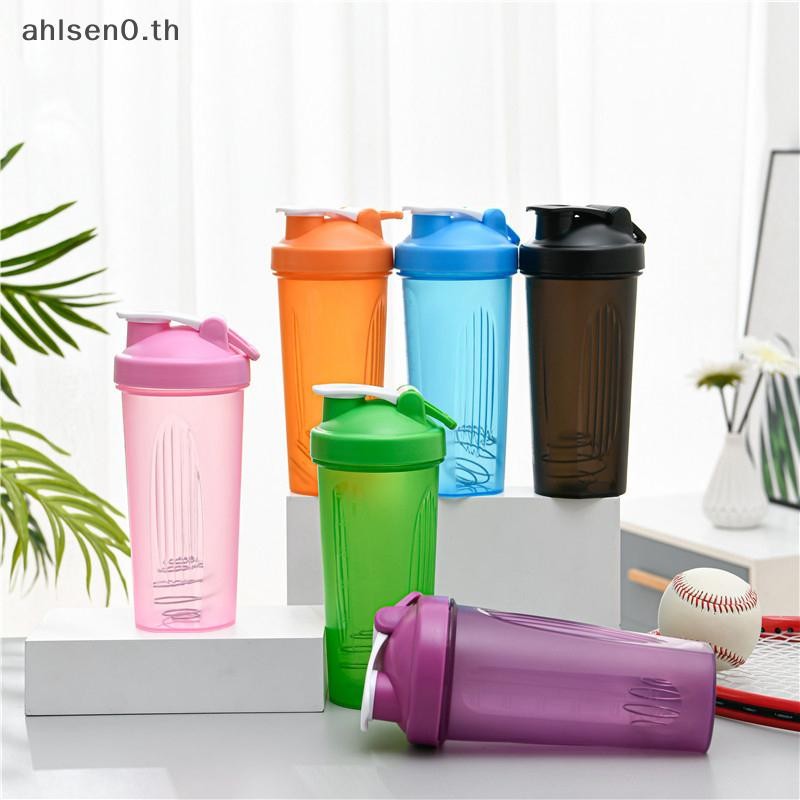 Ahlsen0 600ml แบบพกพาโปรตีนผง Shaker ขวดรั่วขวดน้ําสําหรับ Gym ฟิตเนสการฝึกอบรมกีฬา Shaker ผสม ...