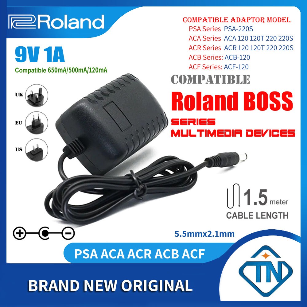 9V 1A อะแดปเตอร์ AC/DC PSA-220S ACA ACR สําหรับ BOSS Roland GT-1(B) ME ...