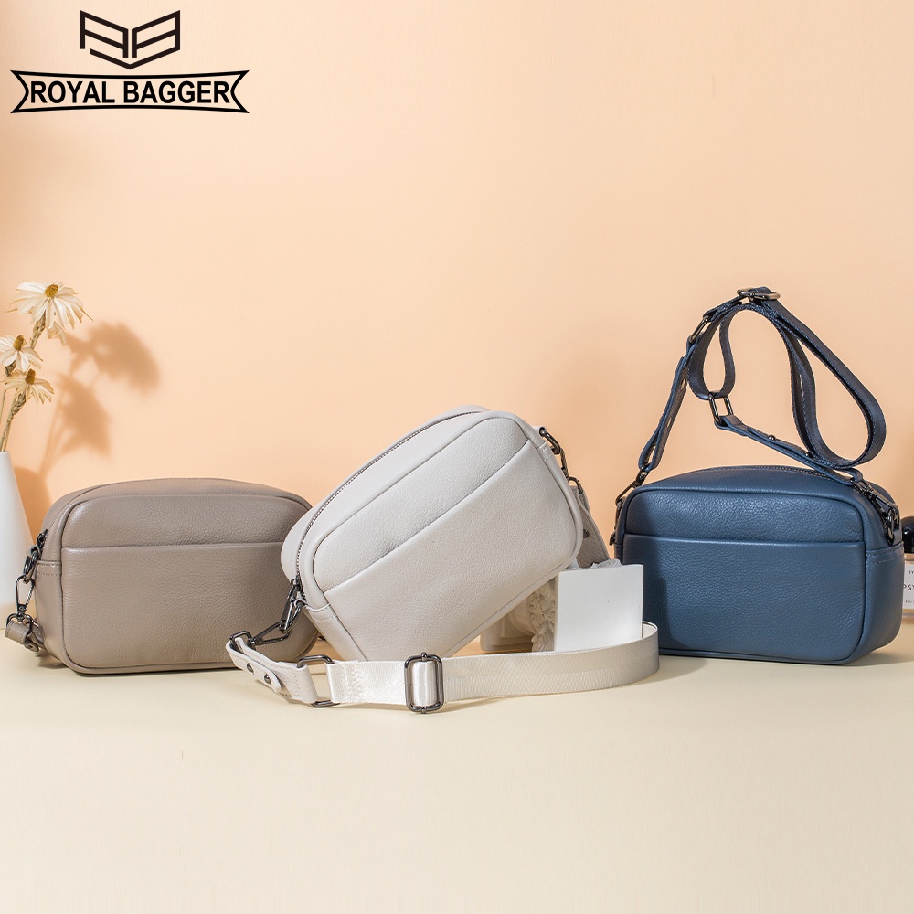 Royal Bagger กระเป๋าสะพายไหล่ สะพายข้าง หนังแท้ ทรงสี่เหลี่ยม ขนาดเล็ก ...