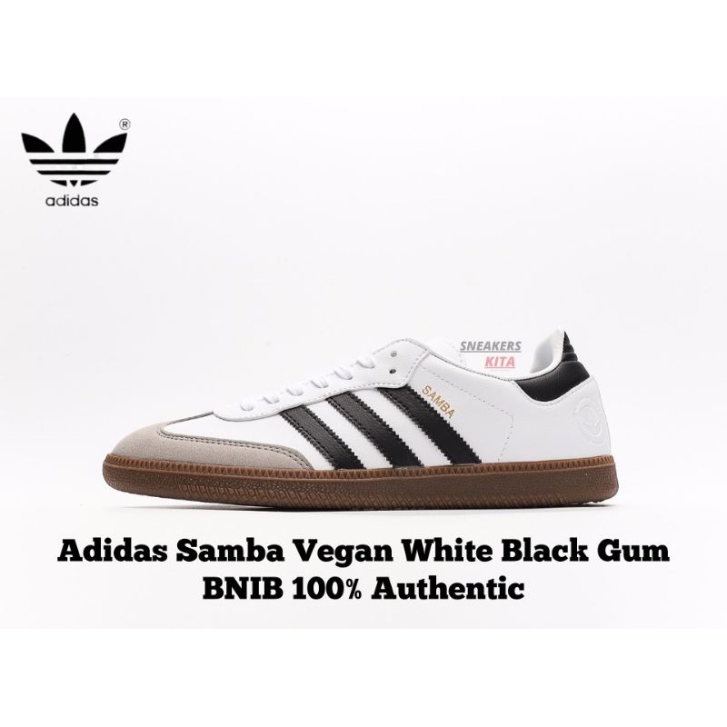 Adidas [NEW] Adidas Samba Vegan Casual Shoes White Black Gum FW2427 100 ...