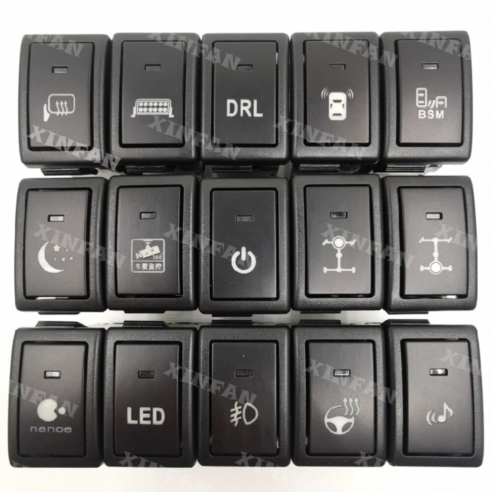 Xinfan สวิตช์ไฟตัดหมอก ไฟสปอตไลท์ เรดาร์ เปิดปิด ล็อคเพลากลางวัน ...