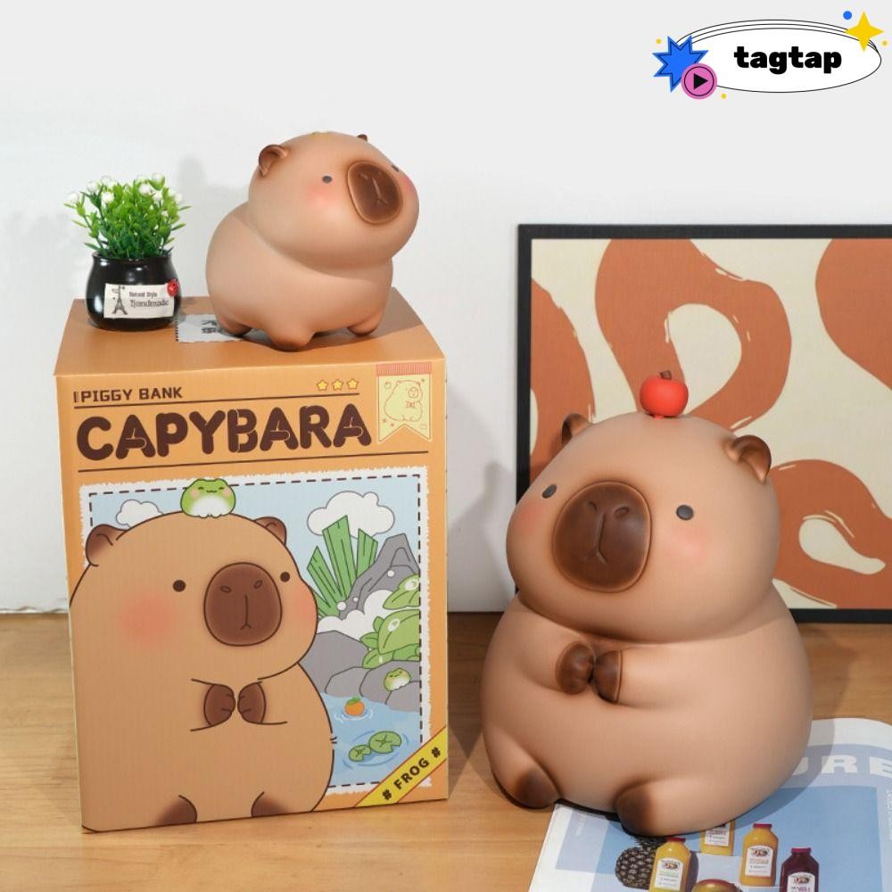 Tagtap กระปุกออมสิน Capybara, งานฝีมือตั้งโต๊ะการ์ตูน กระปุกออมสินหนูตะเภา, ของขวัญเด็กความจุ ...