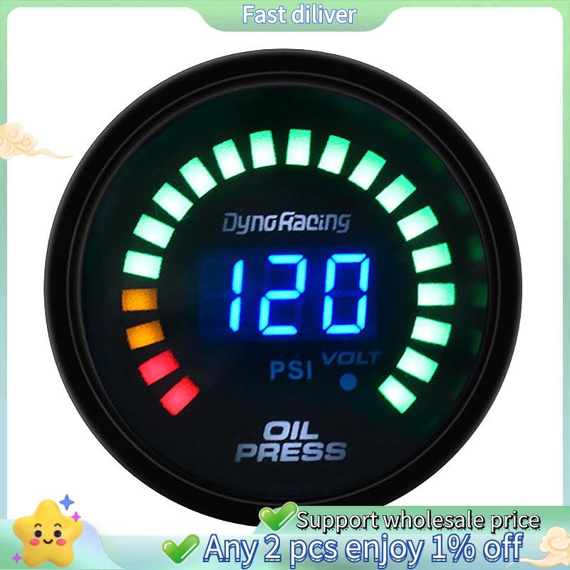 Dyno Racing 2 นิ้ว 52 มม.รถ Digital Analog LED เครื่องวัดความดันน้ํามัน ...