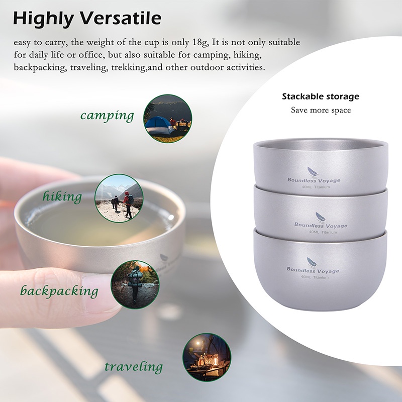 Boundless Voyage- แก้วมัก แก้วไวน์ไทเทเนียม ขนาดเล็ก แบบพกพา 40 มล. | Shopee Thailand