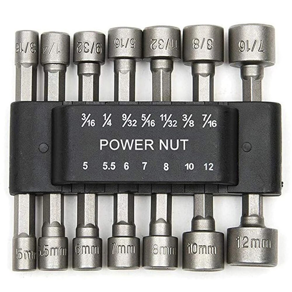 9/14PCS 5mm-13mm Hex Sockets Sleeve Nozzles Nut Driver Set Screwdriver ...
