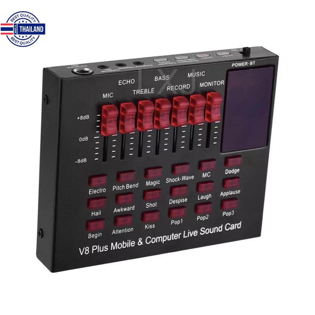 V8 PLUS Audio Live Sound Card for Phone Computer USB Headset Microphone ...