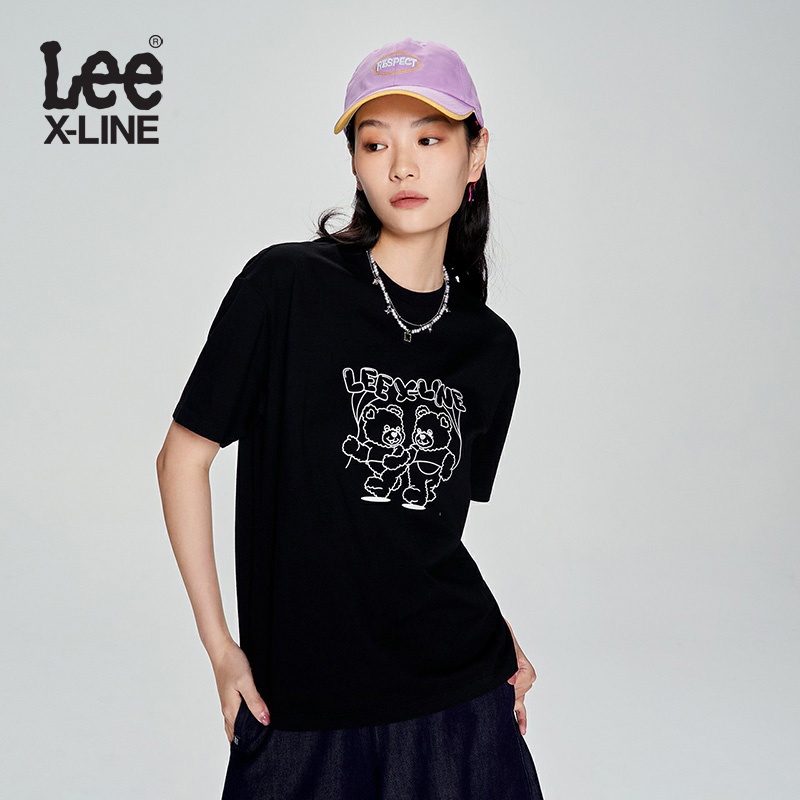 เมย์ a Lee® คอกลมแขนสั้น สไตล์พื้นฐาน#lee Bear ไซส์ใหญชายผู้หญิง ผ้า ...