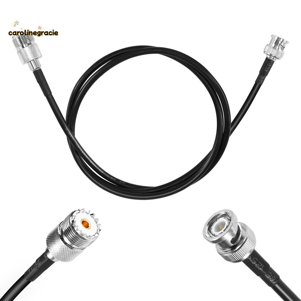 Rf UHF VHF วิทยุสายเสาอากาศโคแอกเชียล BNC ชาย UHF SO239 RG-58u MILSPEC Coax Mobile ถึงฐานเสา ...