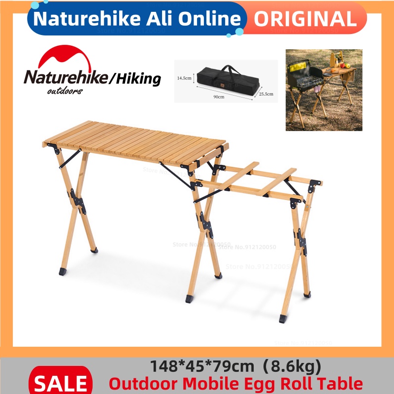 Naturehike outdoor solid wood barbecue table portable folding widened ...
