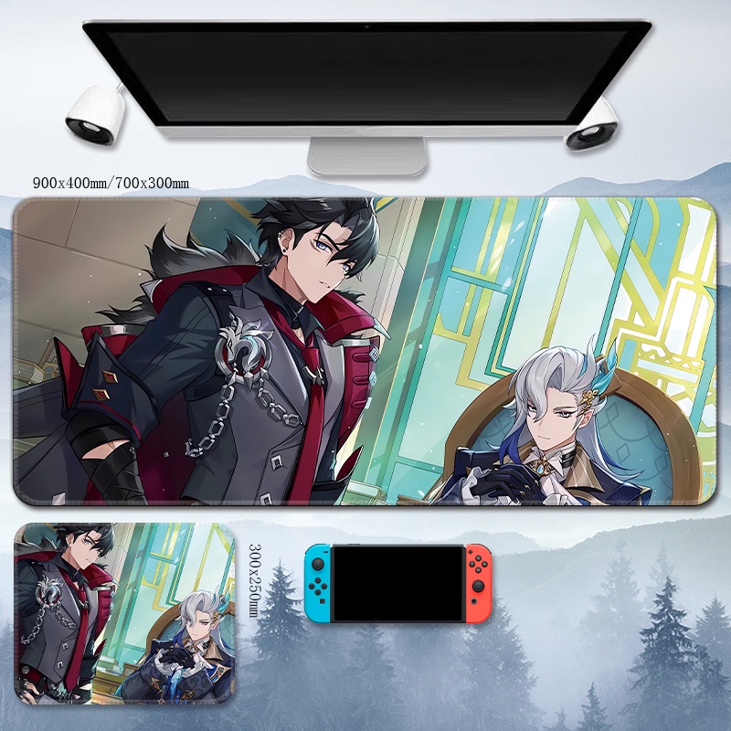 Neuvillette mouse pad Wriothesley computer keyboard pad Genshin Impact ...