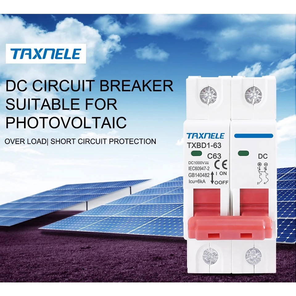 Dc 1000V 2P พลังงานแสงอาทิตย์ Mini DC Circuit Breaker แบตเตอรี่ 6A 10A 16A 20A 25A 32A 40A 50A ...