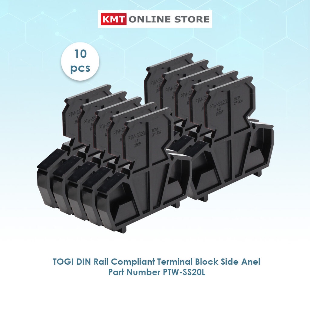 TOGI DIN Rail Compliant Terminal Block Side Anel ฝาปิดเทอร์มินอลแพ็ค 10 ...