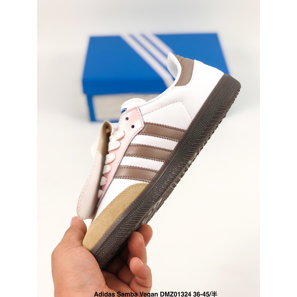 Genuine Adidas Originals Samba og White powder brown ผู้ชายและผู้หญิง ...