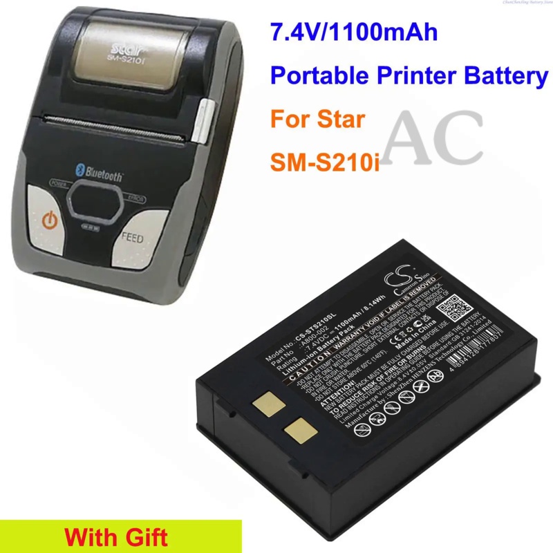 AC Cameron Sino 1100mAh Portable Printer Battery A800-002 for Star SM ...