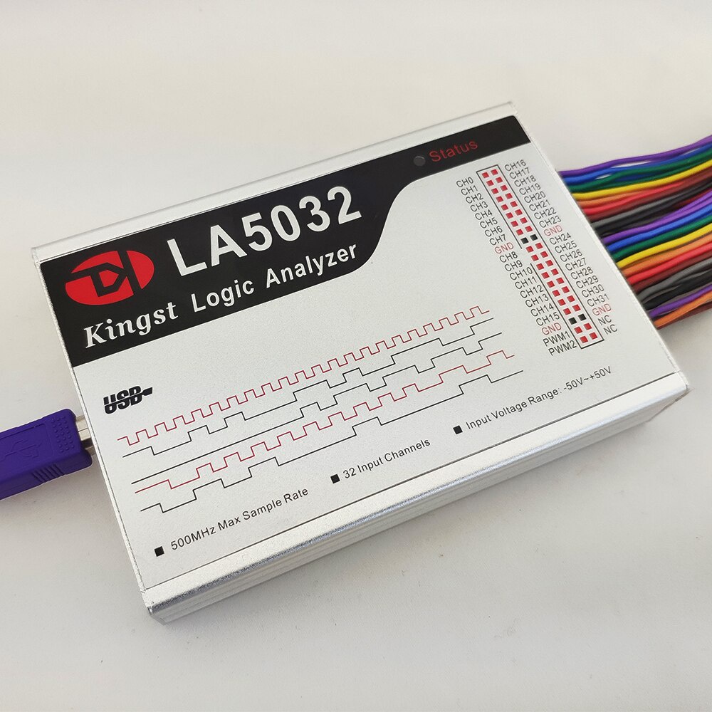 Kingst LA5032 USB Logic Analyzer 500M max sample rate,32 Channels,10B samples, MCU,ARM,FPGA ...