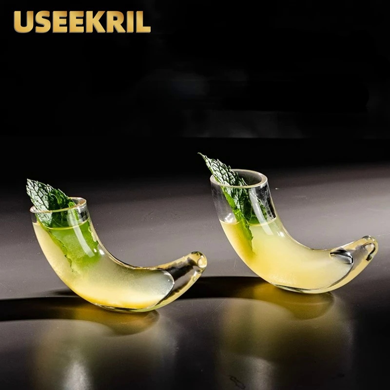 Creative Horn Shot Cup Mini Small Cocktail Glass Tequila Bullet Cup ...