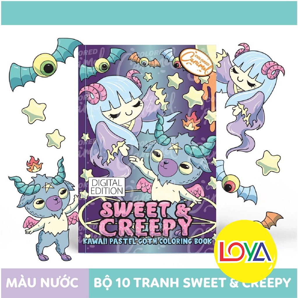 ศิลปะเส ้ นสีน ้ ํา SWEET & CREEPY ชุดภาพกระดาษหนาสวยงาม 10 ภาพ ...