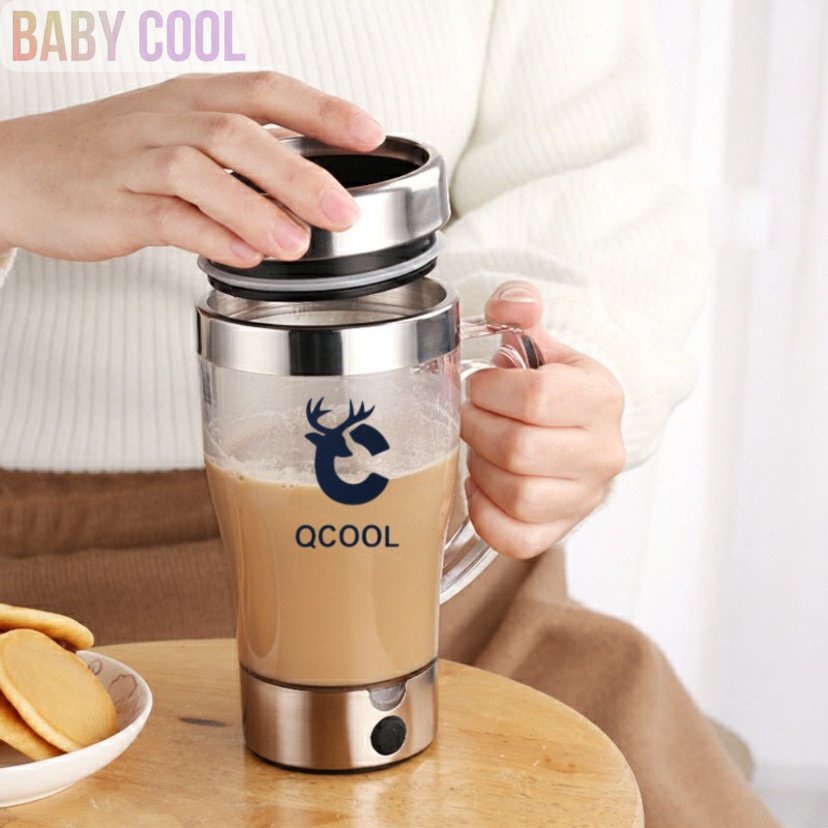 QCOOL AUTO STIRRING MUG แก้วชงอัตโนมัติ แก้วชงกาแฟ | Shopee Thailand
