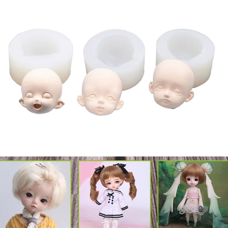 Stat Doll Human Face แม่พิมพ์ซิลิโคน Fondant ช็อกโกแลต Mould DIY Clay ...