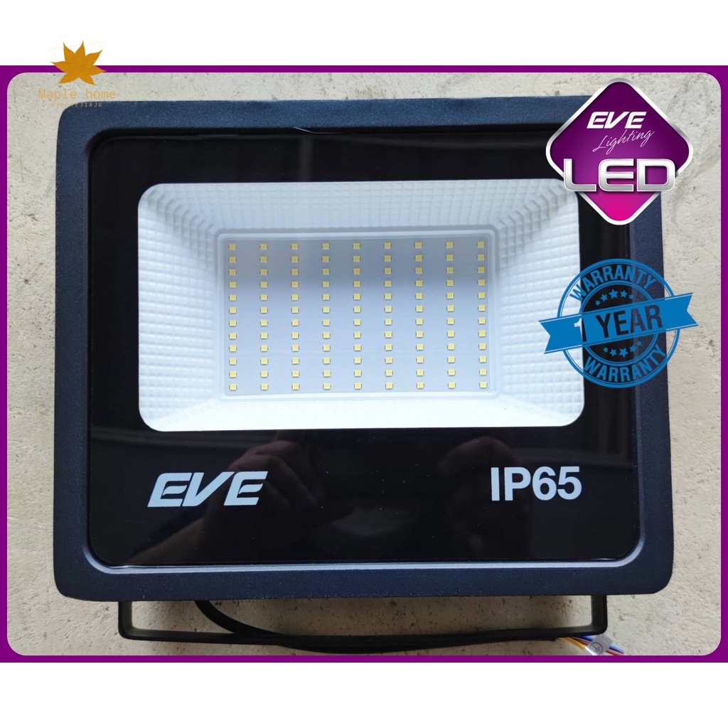 New ♞,♘,♙สินค้ามีประกัน ความสว่างเต็มวัตต์ โคมฟลัดไลท์ สปอร์ตไลท์ LED EVE 100W 8500lm IP65 กัน ...