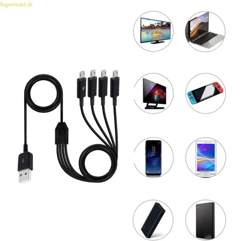 สายชาร์จ Micro USB 4 Way สะดวกที่สุด Stay Connect Anywhere 20 ซม. 150 ซม. | Shopee Thailand