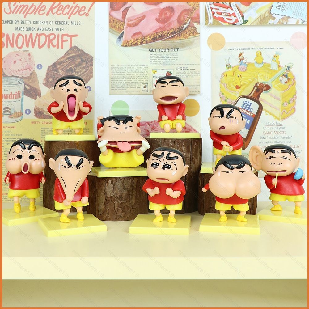 Jason 9pcs Crayon Shin-chan Action Figure Nohara Shinnosuke ตลก memes ...