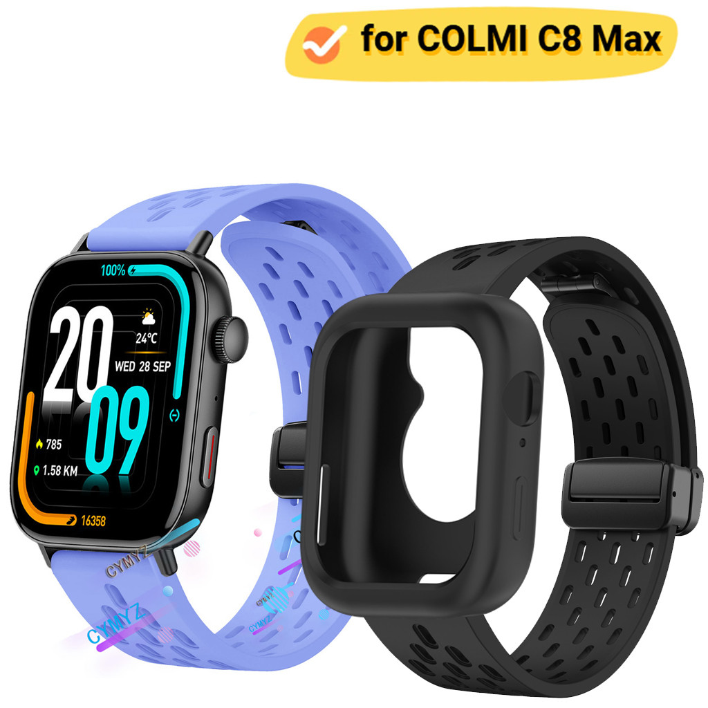 Colmi C8 Max case ปกป้องหน้าจอ COLMI C8 Max strap สายซิลิโคน COLMI C8 Max สายสมาร์ทวอทช์ สายรัด ...