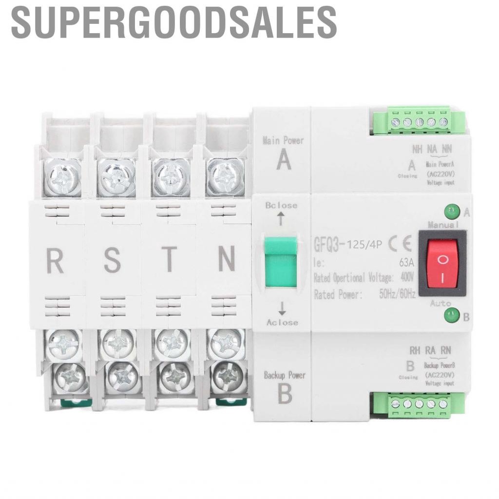 Supergoodsales Generator Changeover Switch AC400V 63A 35mm DIN Rail ...
