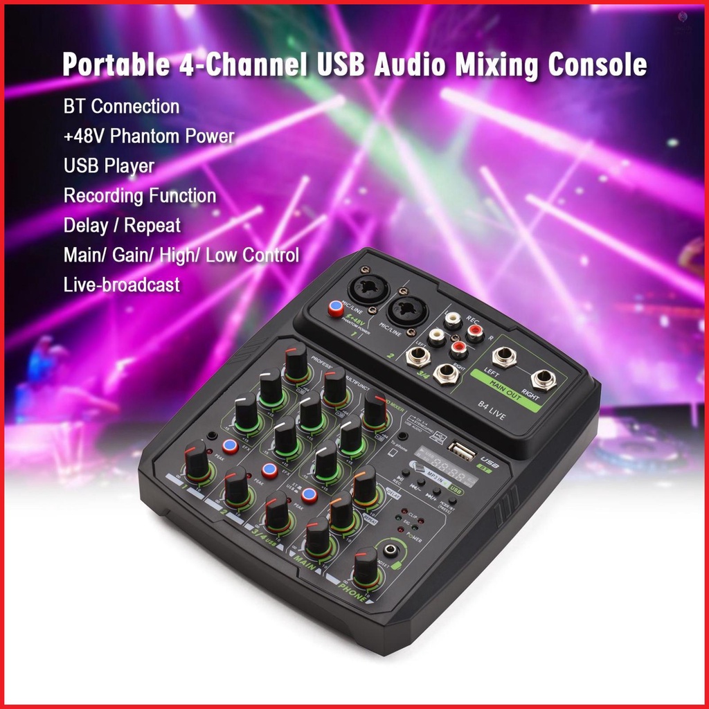 Audio Mixer Mixing Console LED Screen Built-in Soundcard USB BT ...