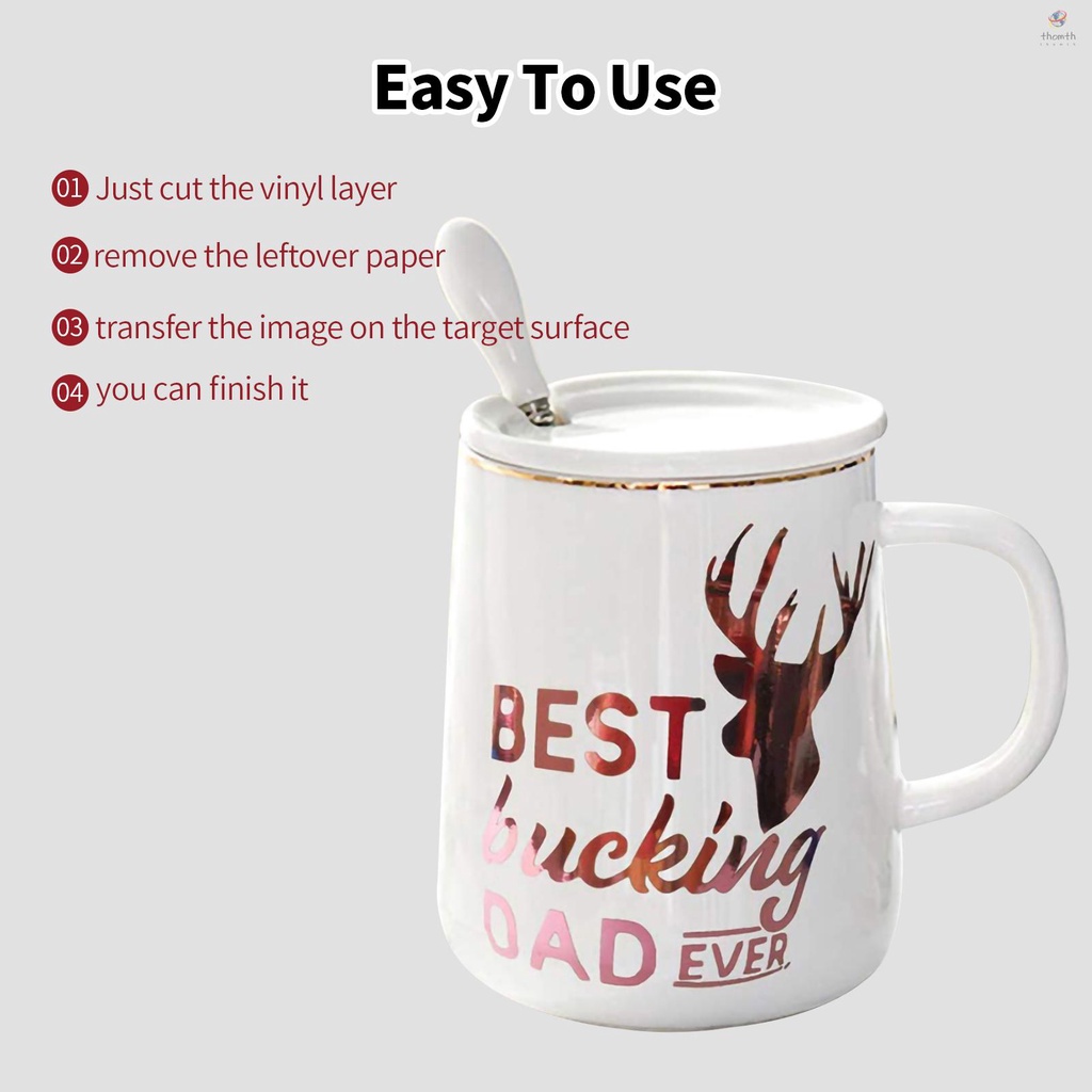 [TTHO] แผ่นฟิล์มไวนิล PVC ขนาด 30x100 ซม. 12x40 นิ้ว ตัดง่าย สีทอง ...