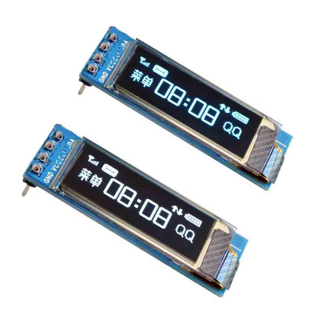 โมดูลจอแสดงผล LED 0.91 นิ้ว 128x32 I2C IIC OLED LCD สีขาว สีฟ้า สําหรับ ...