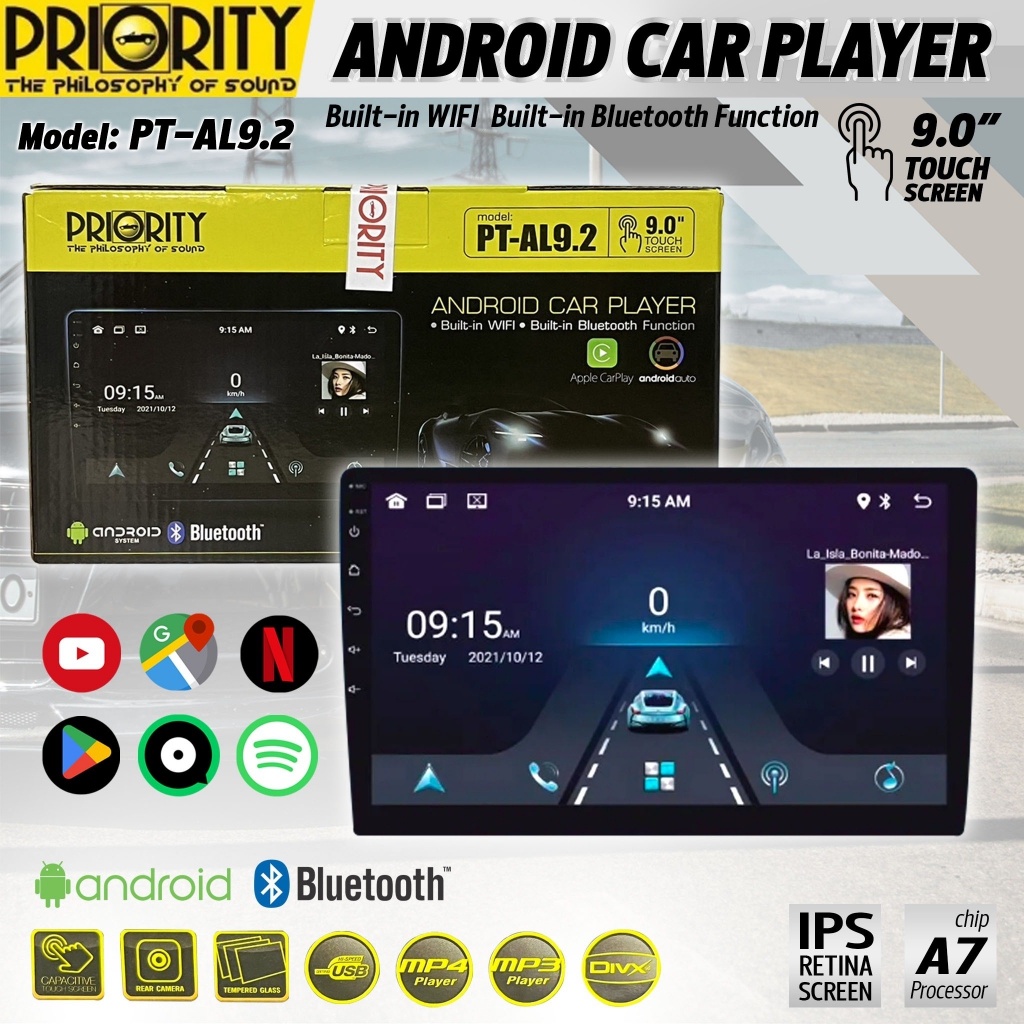 จอภาพญี่ปุ่น🔥จอแอนดรอยด์ 9นิ้ว PRIORITY รุ่นPT-AL9.2 CPU 4Core RAM 2G ...