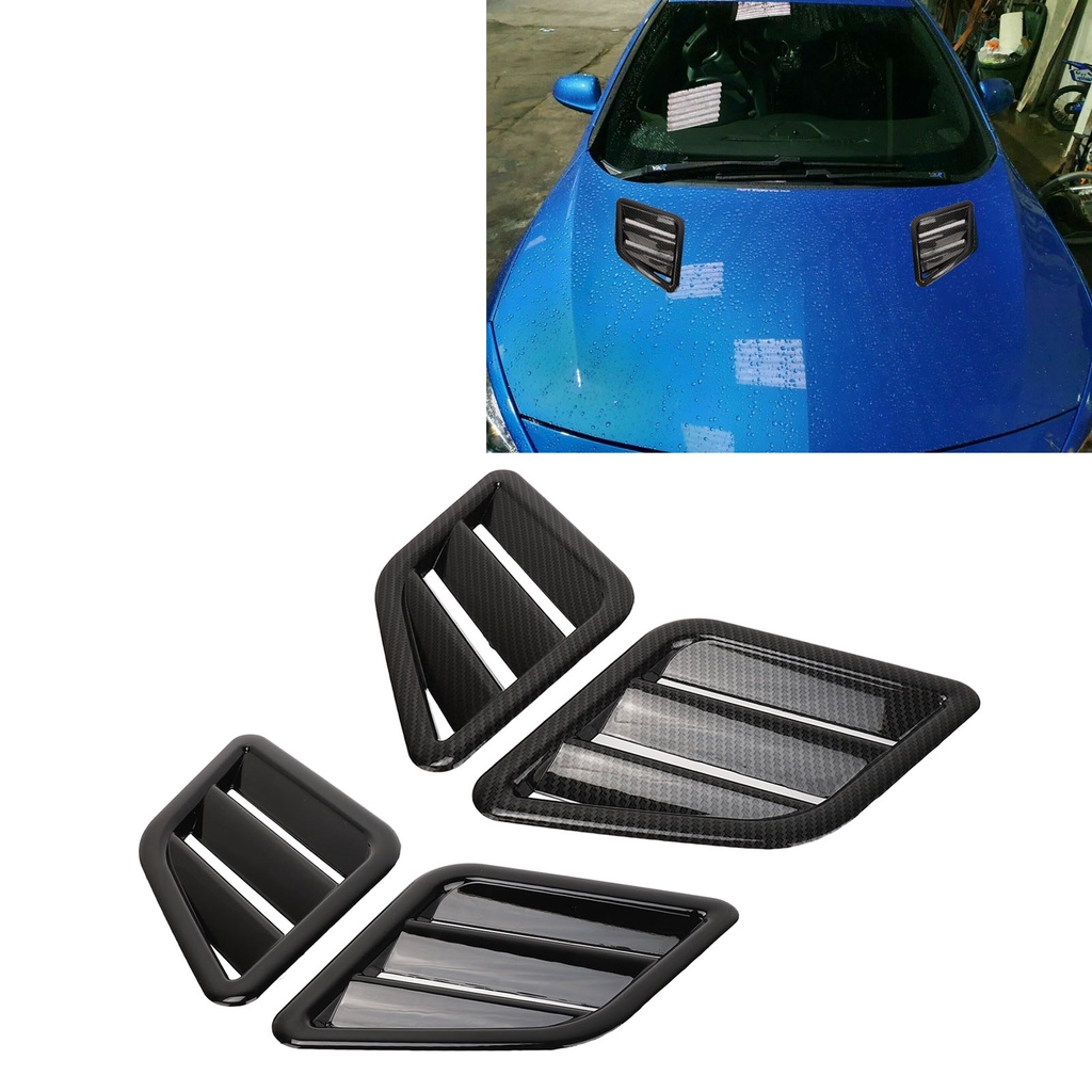 Super Motor 2 ชิ้นเครื่องยนต์ Hood Air Vent ฝาครอบ ABS ด้านหน้า Bonnet ...