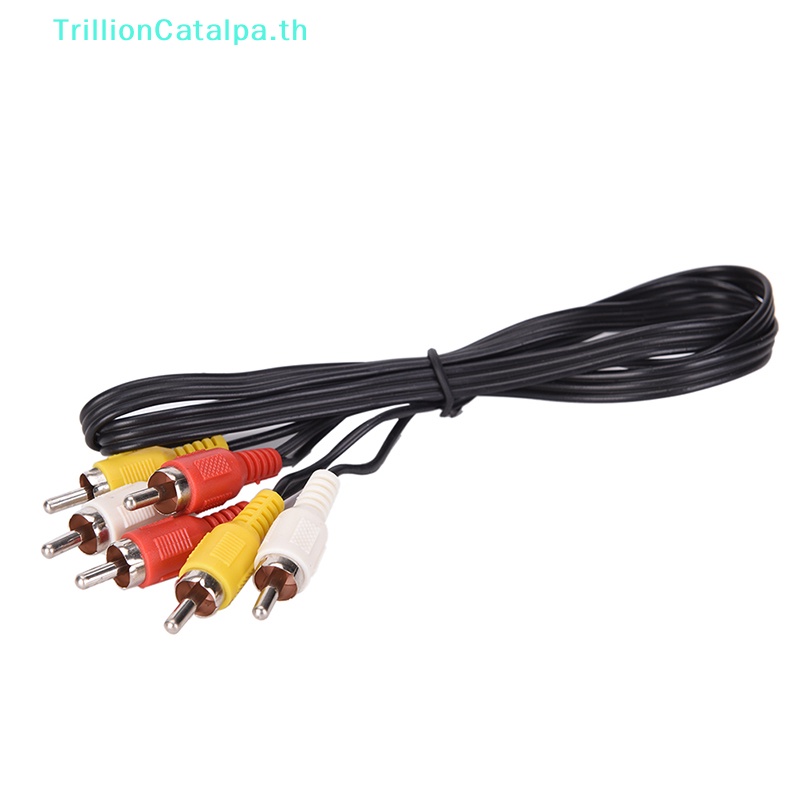 Trillioncatalpa 3 RCA Male to 3 RCA Male ปลั๊กสายเคเบิ้ลเสียงวิดีโอ AV ...