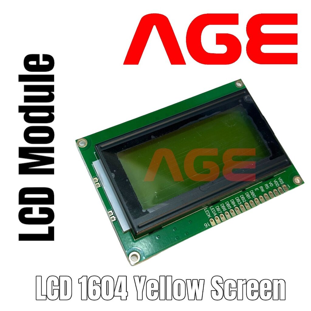 LCD 1604 Module จอแสดงผล LCD 16x4 ขนาด 16 ตัวอักษร 4 บรรทัด สีเหลือง 5V ... LCD 1604 Module จอแสดงผล LCD 16x4 ขนาด 16 ตัวอักษร 4 บรรทัด สีเหลือง 5V ...