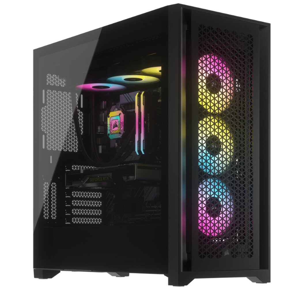 Corsair iCUE 5000D RGB Airflow Black ATX Mid-Tower Case With 3xAF120 ...