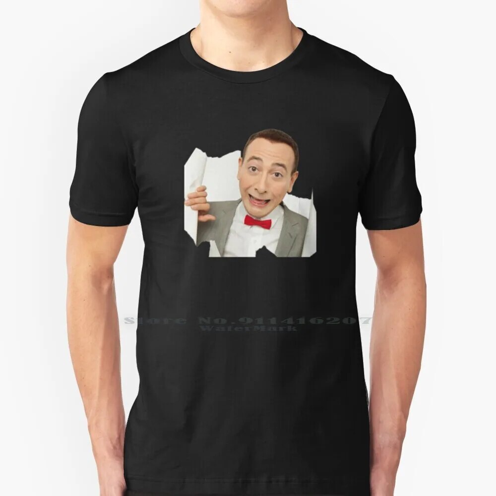 เสื้อยืด ผ้าฝ้ายแท้ 100% พิมพ์ลาย Pee Wee Herman Pee Wees Playhouse ยุค ...