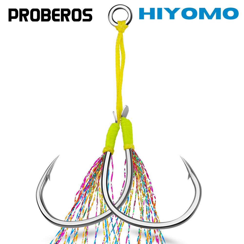 Proberos 2 คู่ Cast Metal Jig Assist Hook Barbed 1/0# 2/0# 3/0# 4/0# 5/ ...
