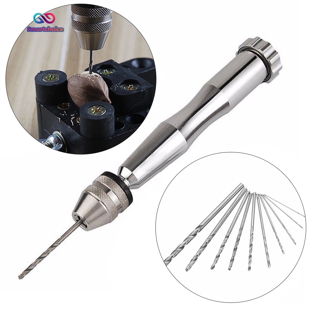 ⚡ทางเลือกอัจฉริยะ⚡Mini อลูมิเนียม Pin Vise Hand Push เจาะ Chuck สําหรับ ...