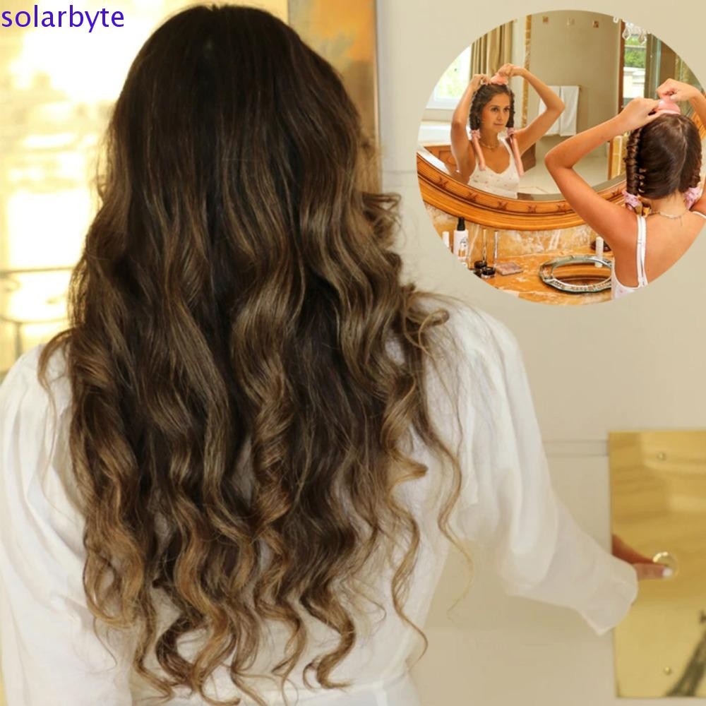 Solarbyte No Heat Hair Curlers, ลูกกลิ้งผมโอเวอร์ไนท์หนา 3 ซม., ที่คาดผม Heatless ธรรมชาติ Silk ...