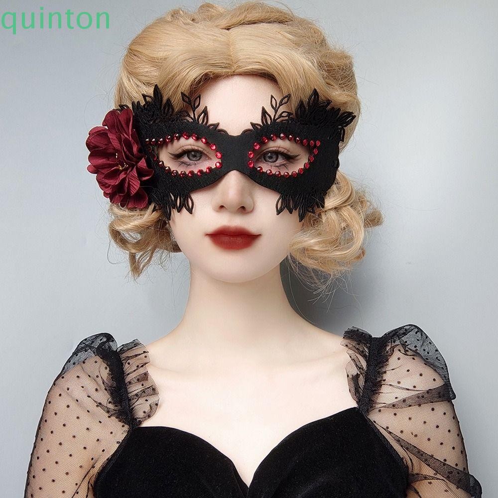 Quinnton หน้ากากครึ่งหน้า Props หน้ากากฮาโลวีนเรียบง่าย Prom Party ...