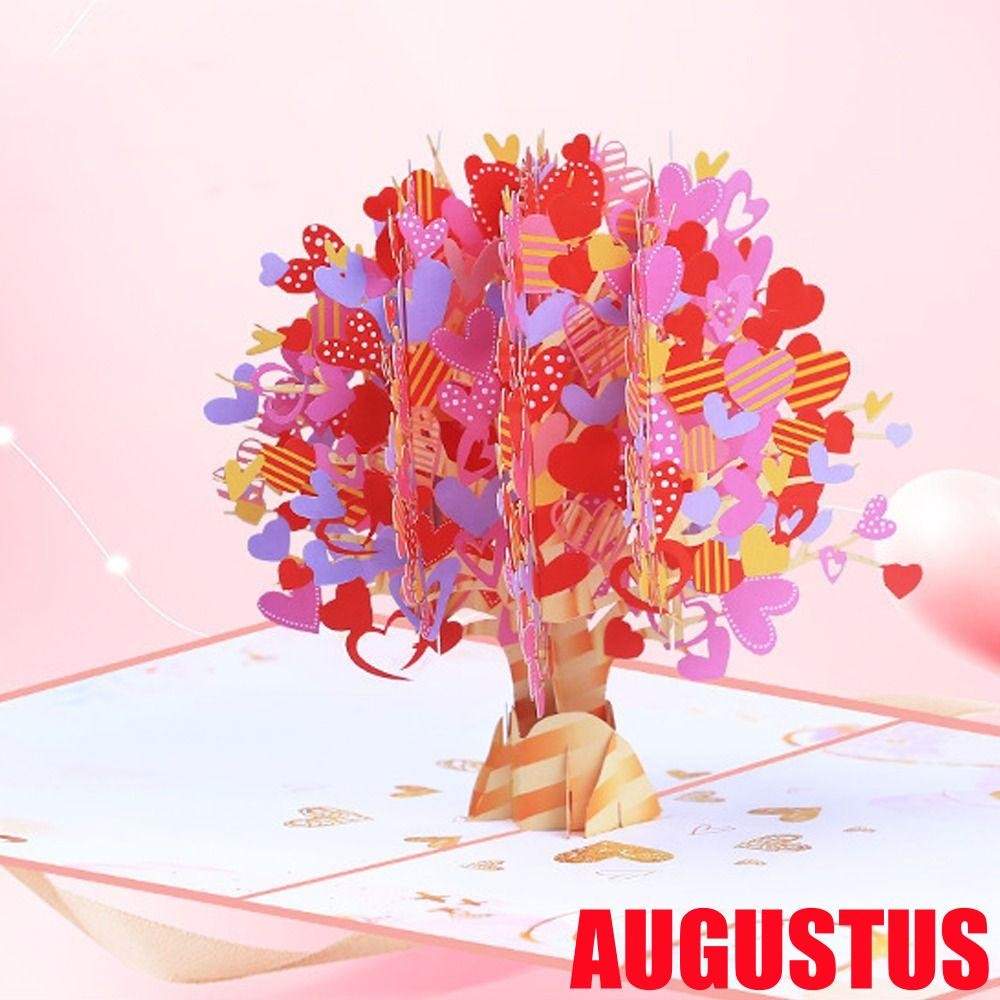 Augustus Love Tree การ์ดอวยพร,พับหรูหรา 3D Pop-Up การ์ดชื่นชม กระดาษ ...