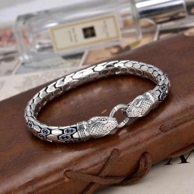 สร้อยข้อมืองูสองหัวใหม่สุดอินเทรนด์ Xuanzhi สร้อยข้อมือพังค์แบบยูนิ ...