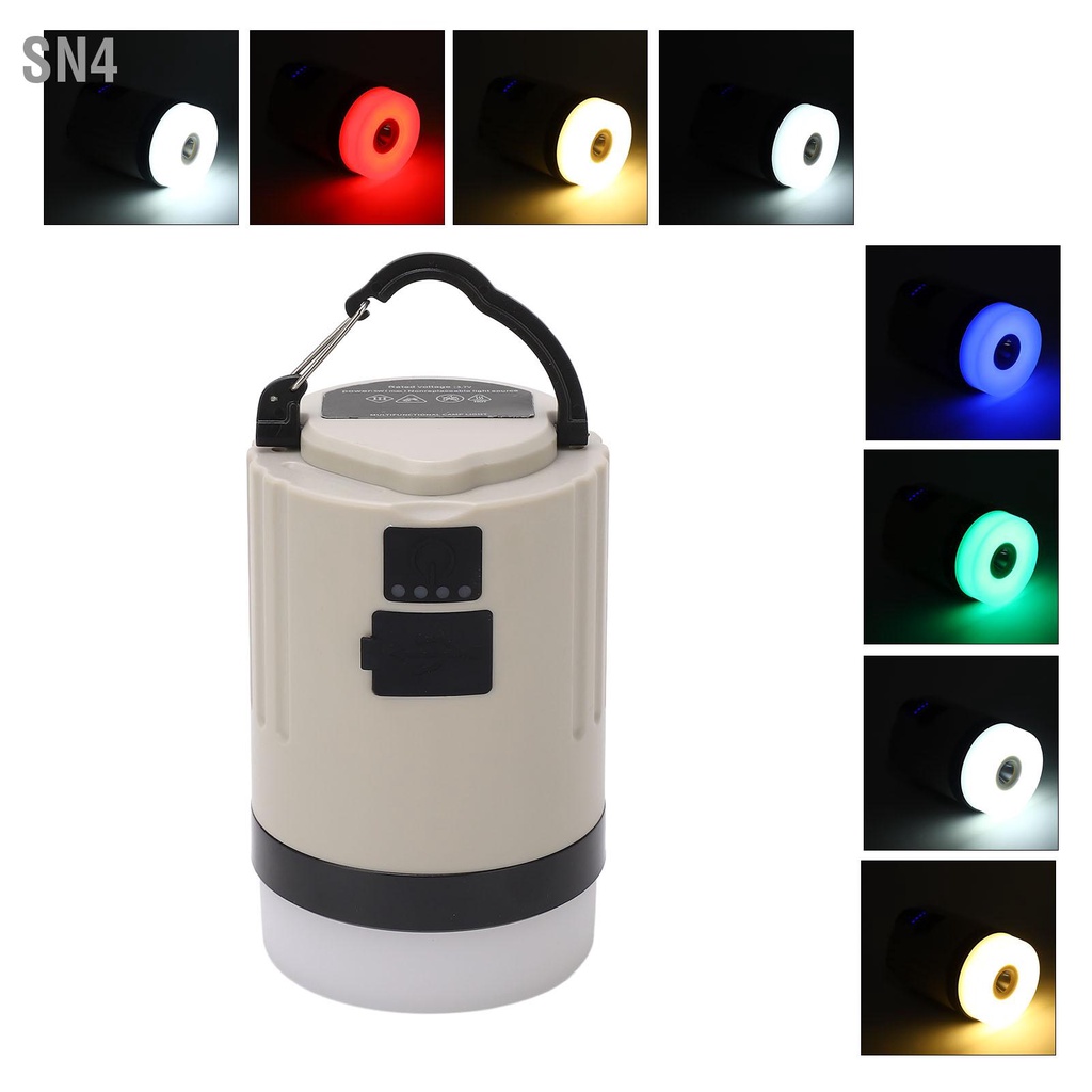 SN4 โคมไฟตั้งแคมป์กลางแจ้ง LED USB ชาร์จเต็นท์ฉุกเฉินรีโมทคอนโทรลแขวนแสงแบบพกพา L พร้อมแบตเตอรี่ ...