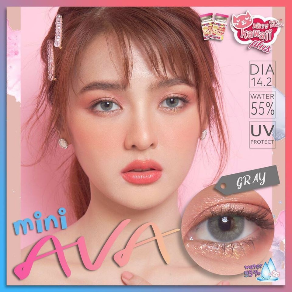 คอนแทคเลนส์(มินิ) Mini Ava Brown / Gray (Kitty Kawaii) ⭐️ลายฮิต ขายดีมาก กรองแสงกันยูวี | Shopee ...