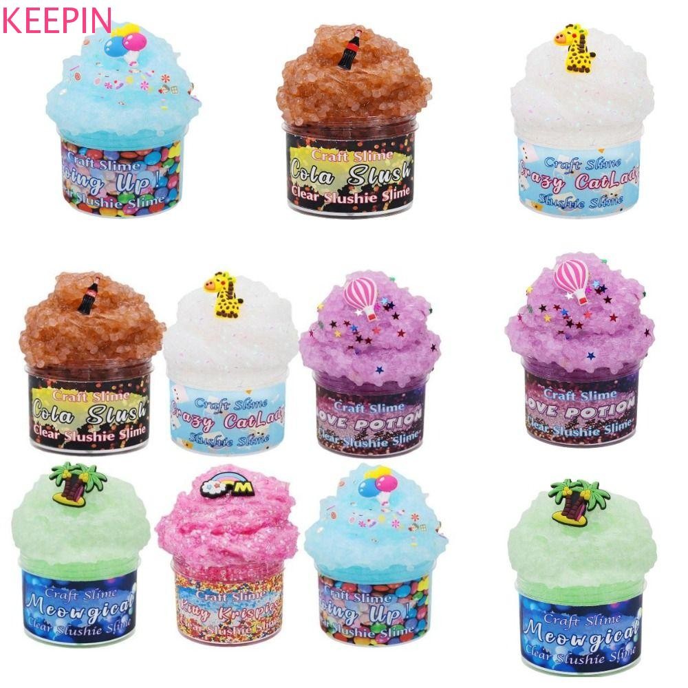 Keepin Clear Crystal Clay, 70ml Slime Soft Stretched Soft Rainbow Clay ...