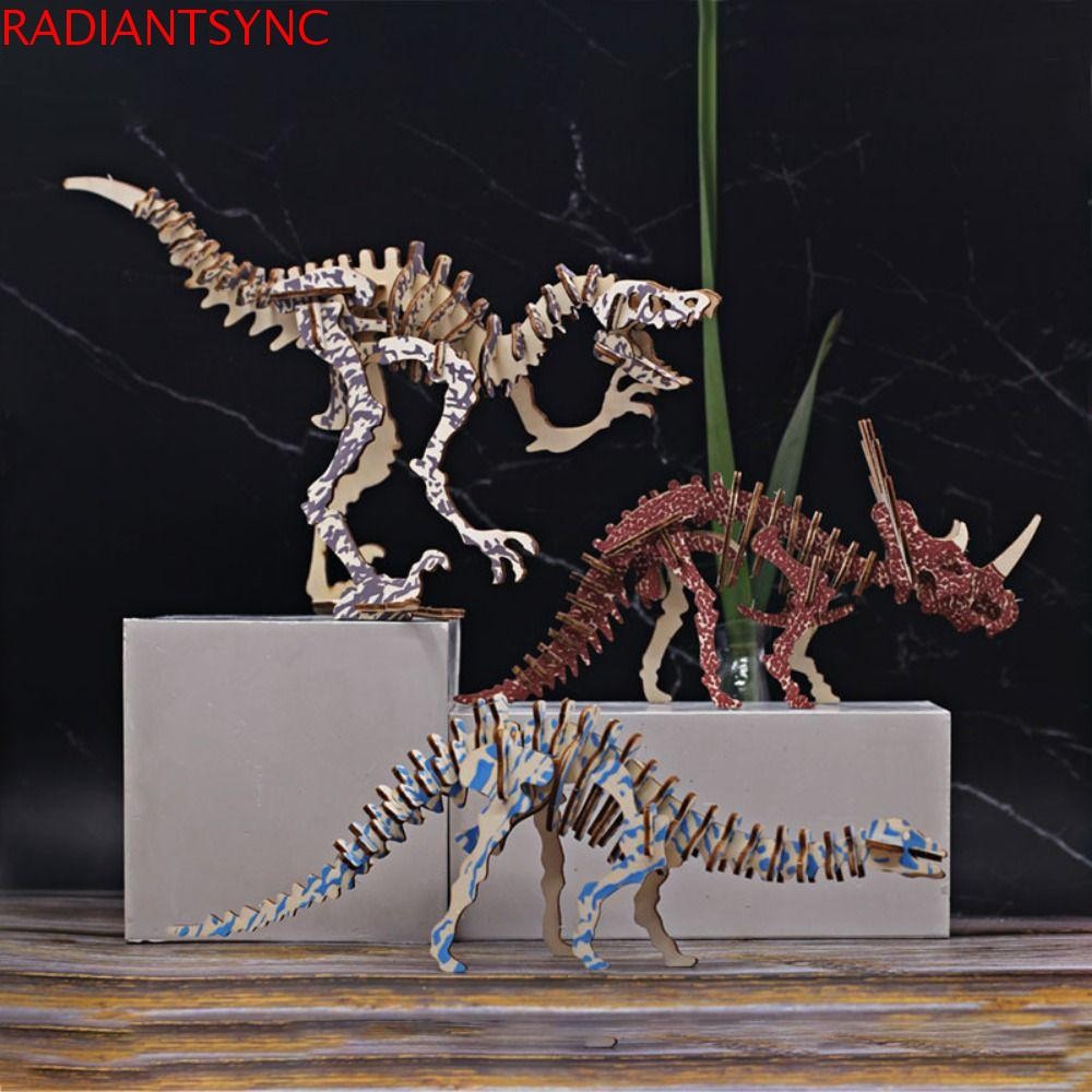 Radiantsync โมเดลไดโนเสาร์ DIY, Triceratops Spinosaurus 3D ปริศนาไดโนเสาร์ไม้, การเรียนรู้ ...