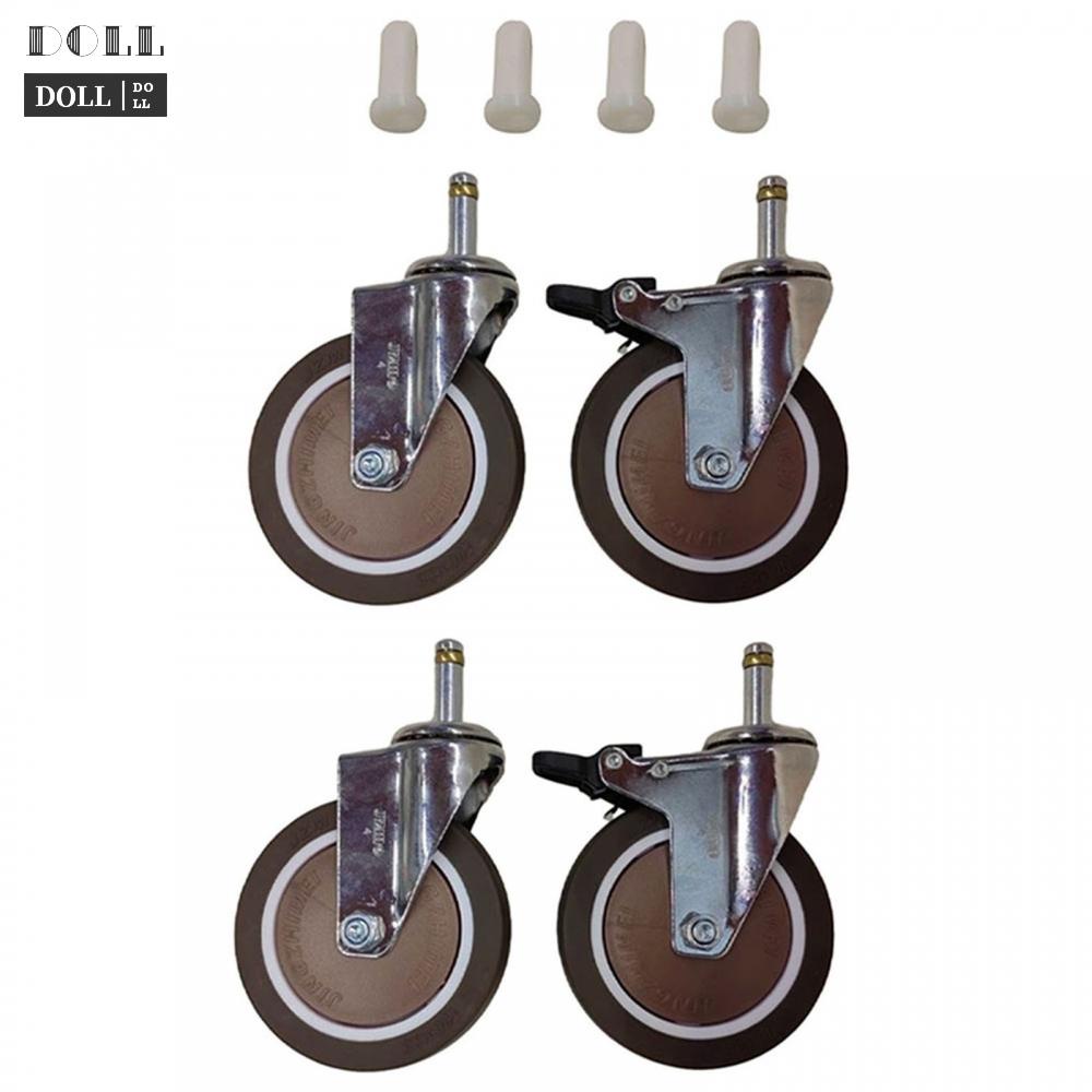 ⭐NEW ⭐Sturdy 4 Inch TPR Rubber Swivel Stem Caster Wheels Set of 4 ...