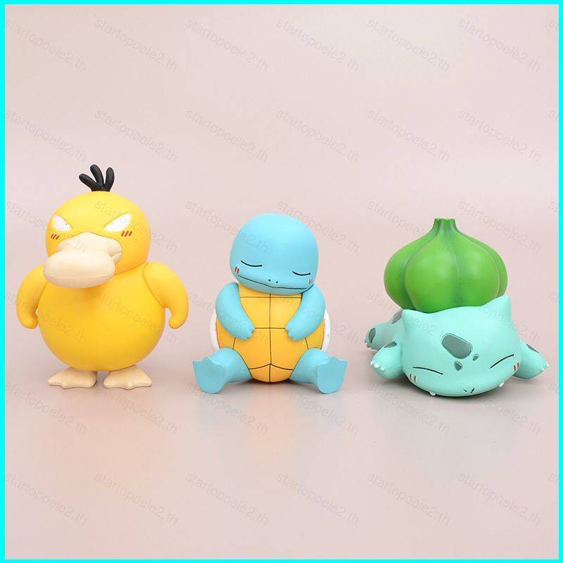 โมเดลฟิกเกอร์ Pokemon Sleeping Squirtle Bulbasaur Angry Psyduck ของเล่น ...
